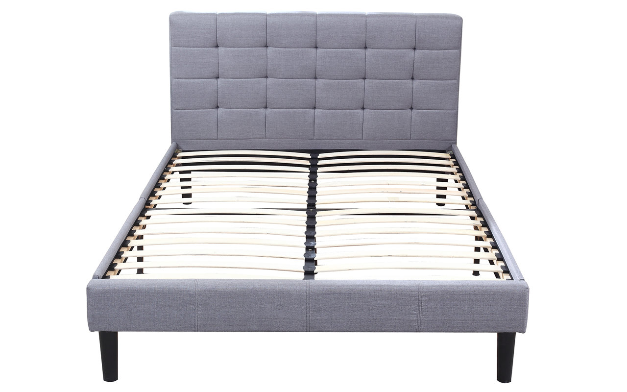 Madison Home Usa Classic Deluxe Linen Low Profile Platform Bed Frame